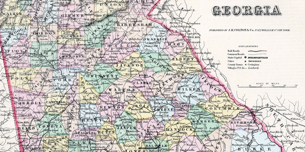 Map of Georgia, 1855 – Opening America's Archives